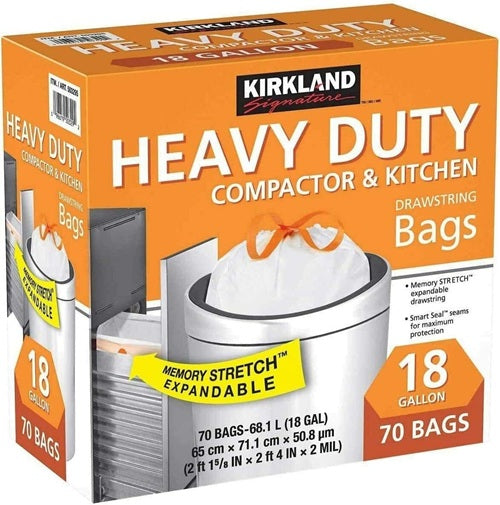 Kirkland Signature Compactor Kitchen Trash Bag with Gripping Drawstrin – GocBepViet, LLC